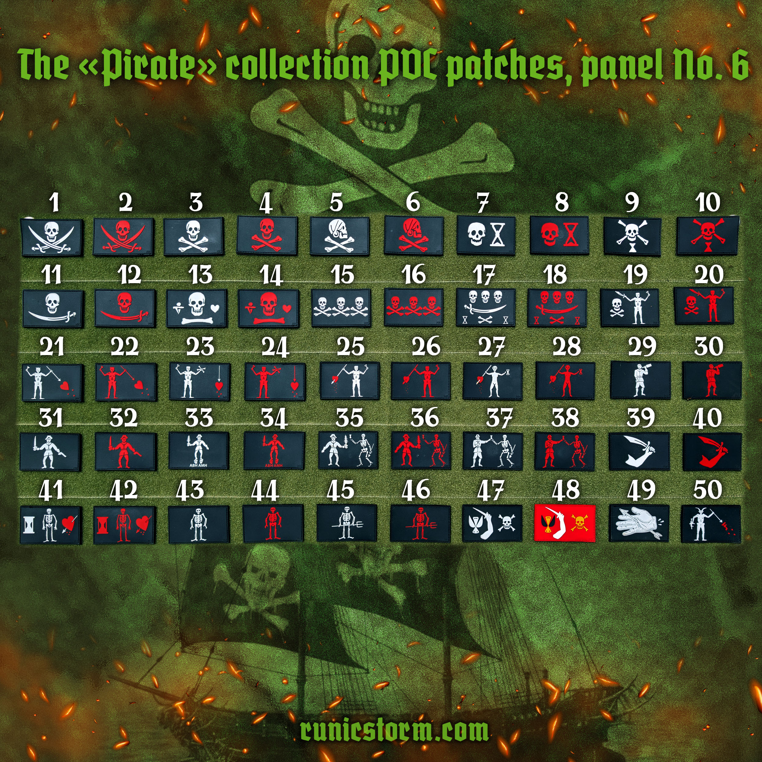 Patches | The «Jolly Roger» PVC patches, panel №6 | Runic Storm